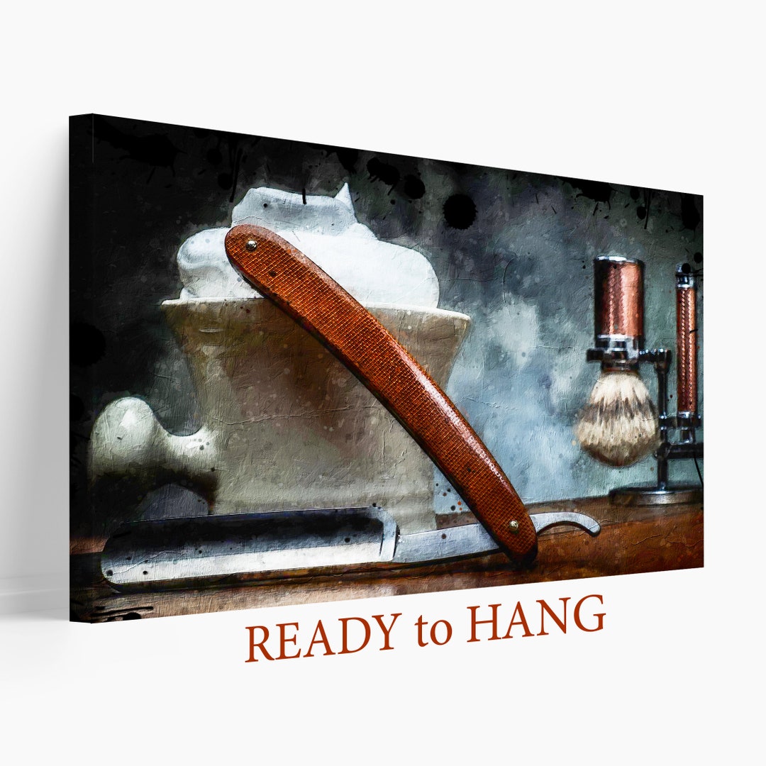 Abstract Barber Shop Wall Art, Barber Tools Canvas Print, Barber Gift ...