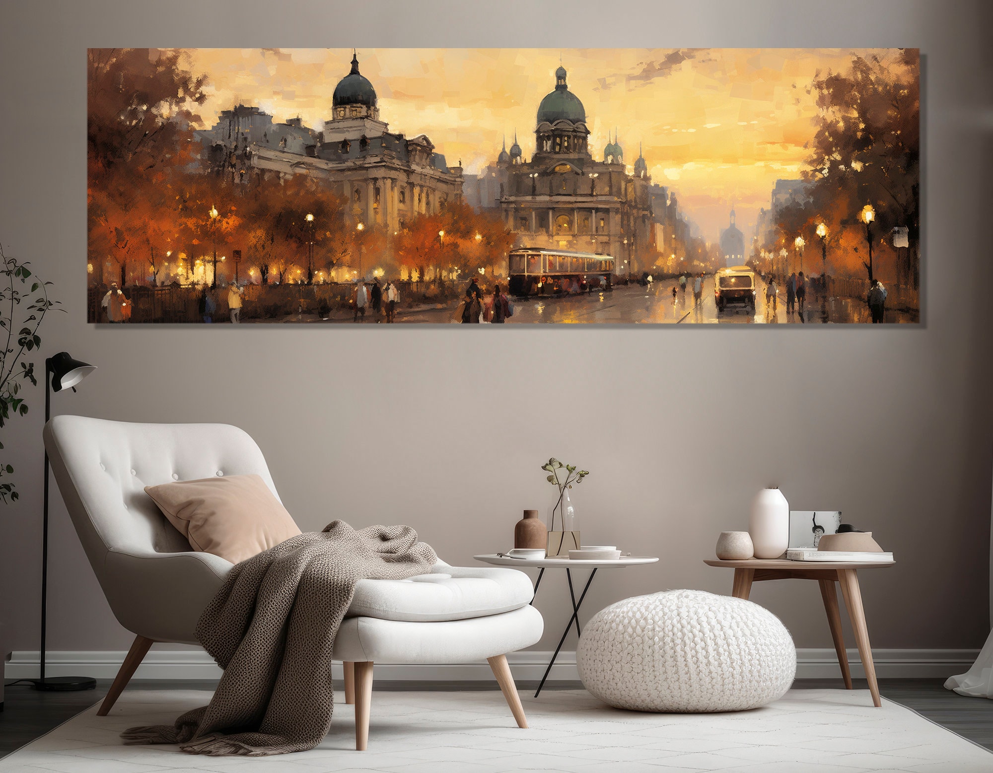 Vintage Belgrade Downtown Canvas Print, Belgrade Painting, Retro ...