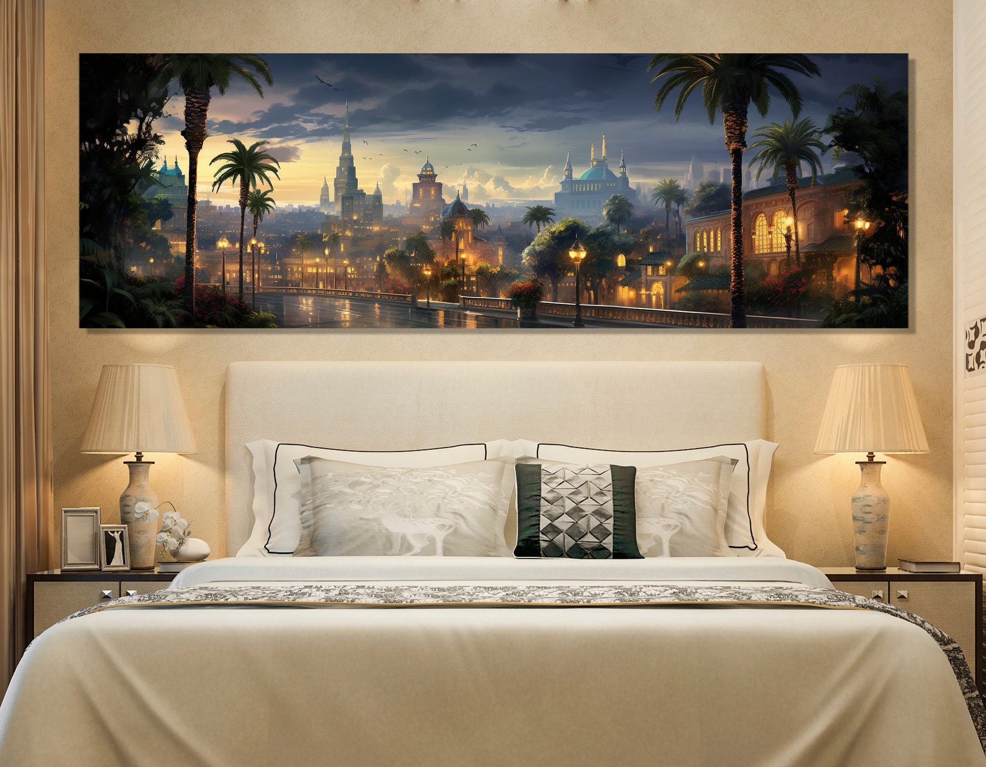 Impressive Los Angeles Retro Painting Large Los Angeles Wall - Etsy