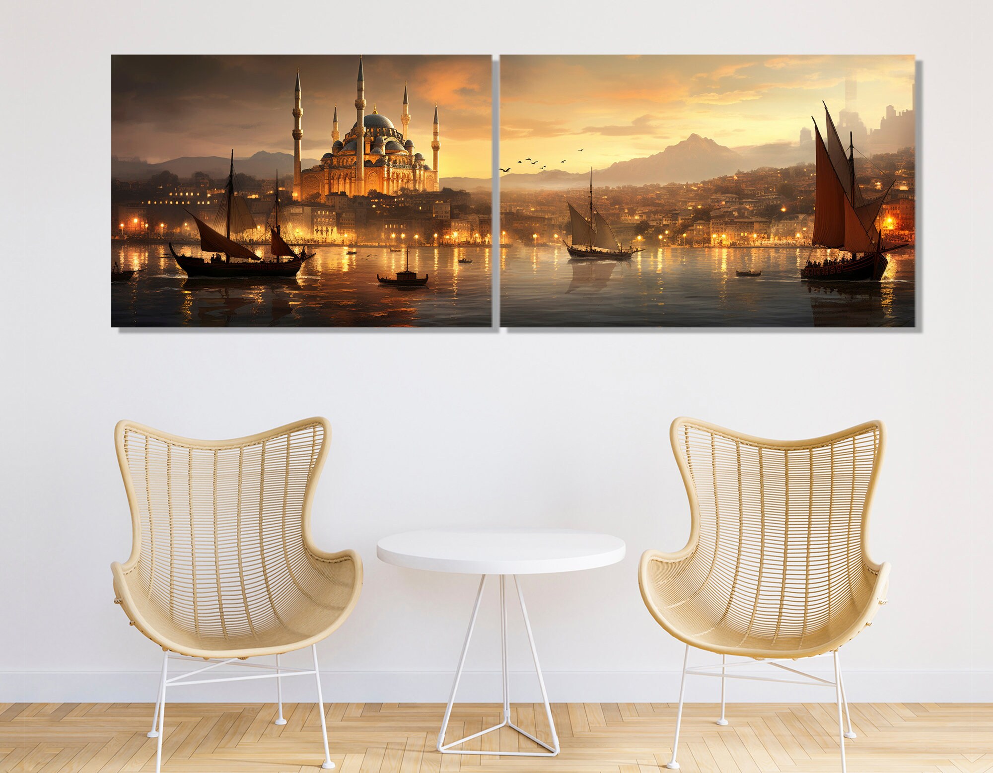Vintage Istanbul Painting, Stunning Istanbul Canvas Print, Large ...