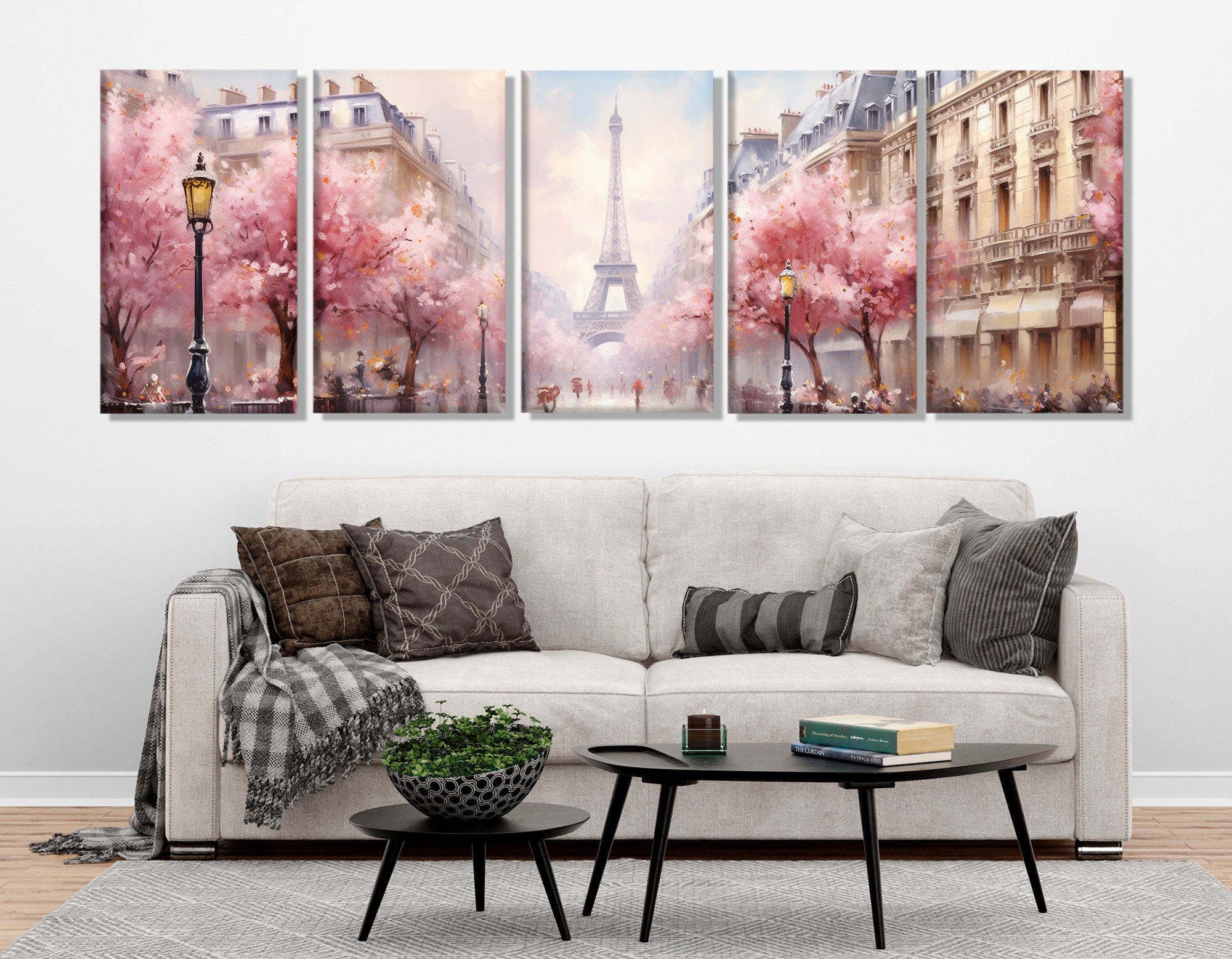 Large Paris Wall Art, Stunning Paris Painting Canvas Print, Impressive ...