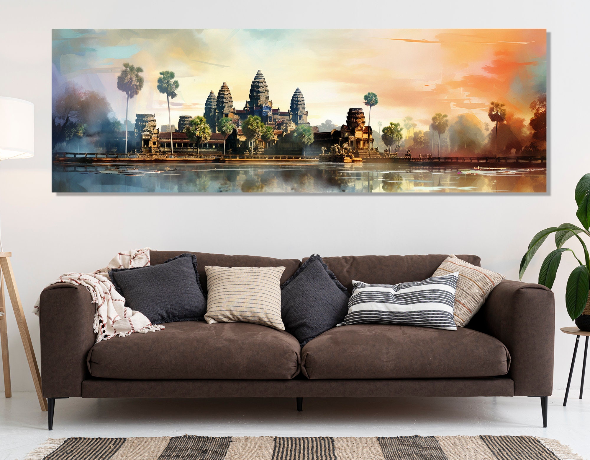 Ancient Angkor Wat Canvas Print, Siem Reap Painting, Large Angkor Wall ...