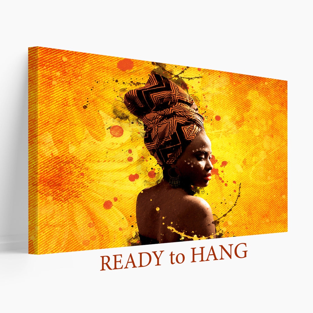 Abstract African Women Wall Art Black And Gold Woman Canvas Abstract Sexy Canvas Print Black 