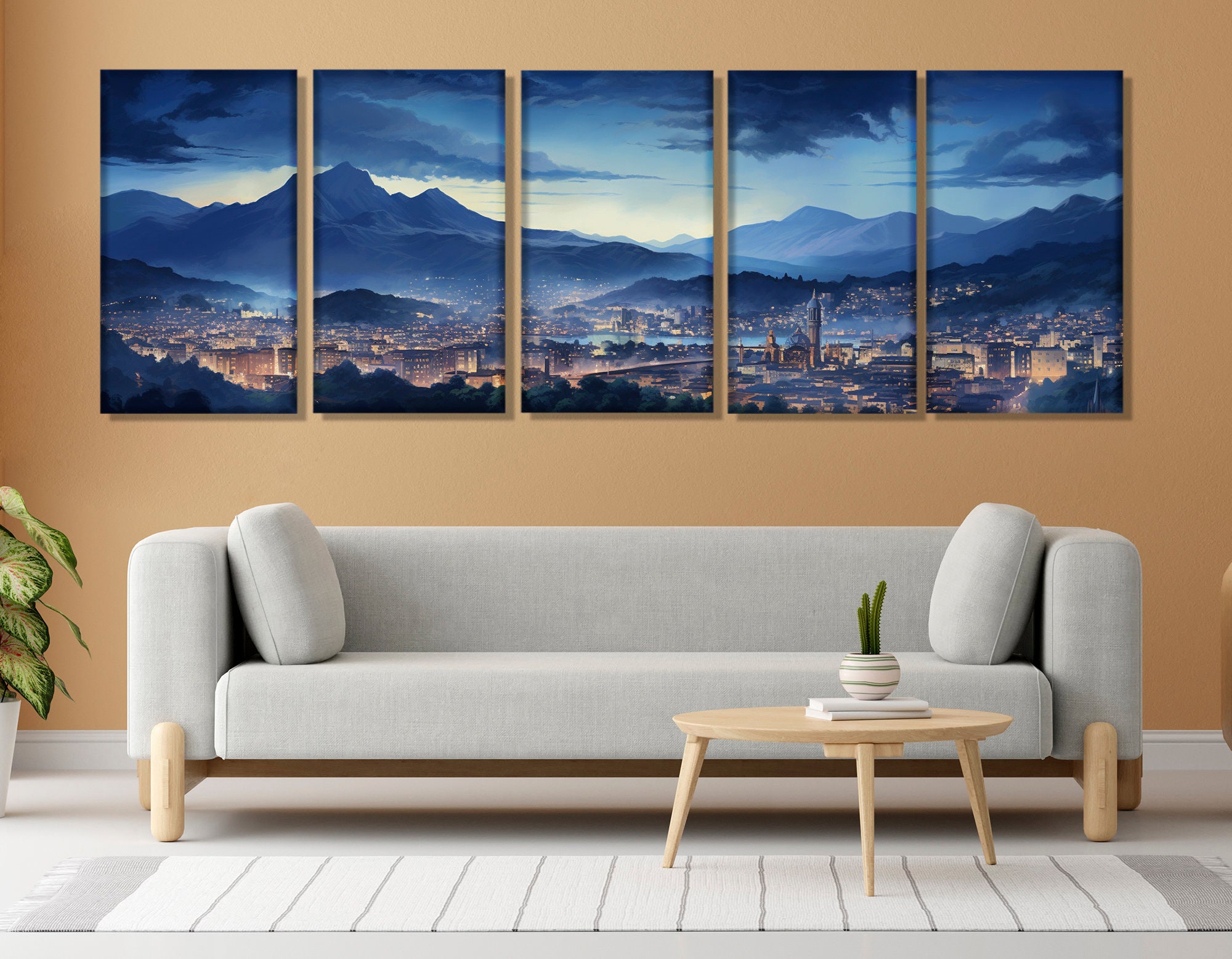 Large Quito Painting, Scenic Quito Skyline Canvas Print, Quito Wall Art ...