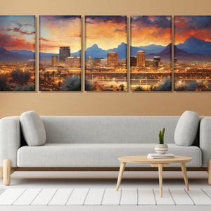 Scenic Phoenix Panorama, Phoenix Painting, Large Phoenix Wall Art ...