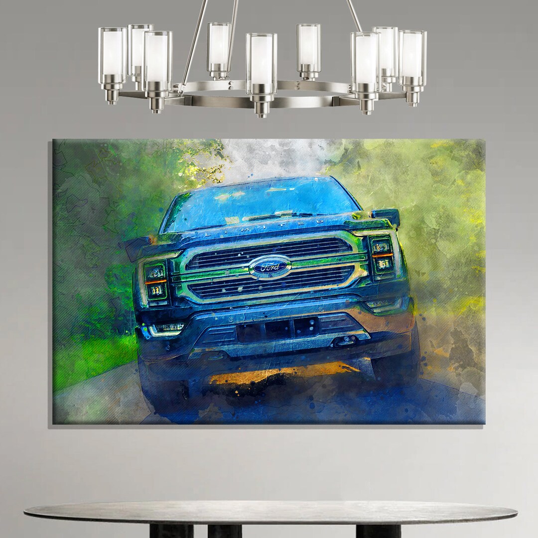 Ford F 150 Canvas Print, 2021 Ford F150 Painting, Ford Wall Art, Ford ...