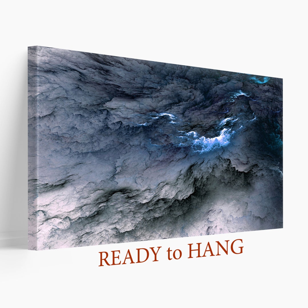 Abstract Thunder Storm Canvas Print, Abstract Wall Art, Abstract Clouds ...