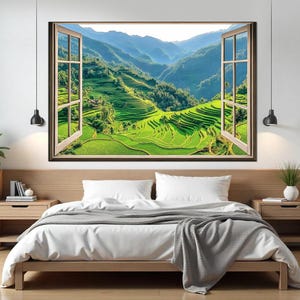 Window Opening to the Rice Terraces of Banaue in the Philippines Canvas ...
