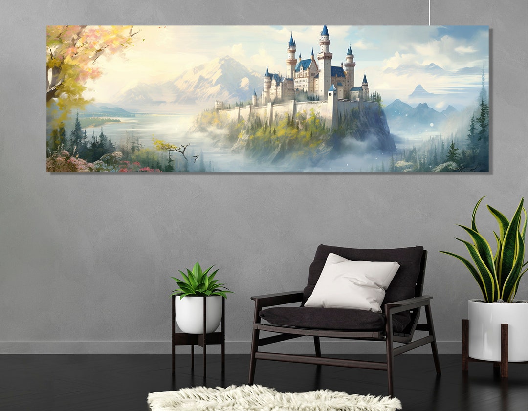Large Neuschwanstein Castle Canvas Print, Vintage Neuschwanstein ...