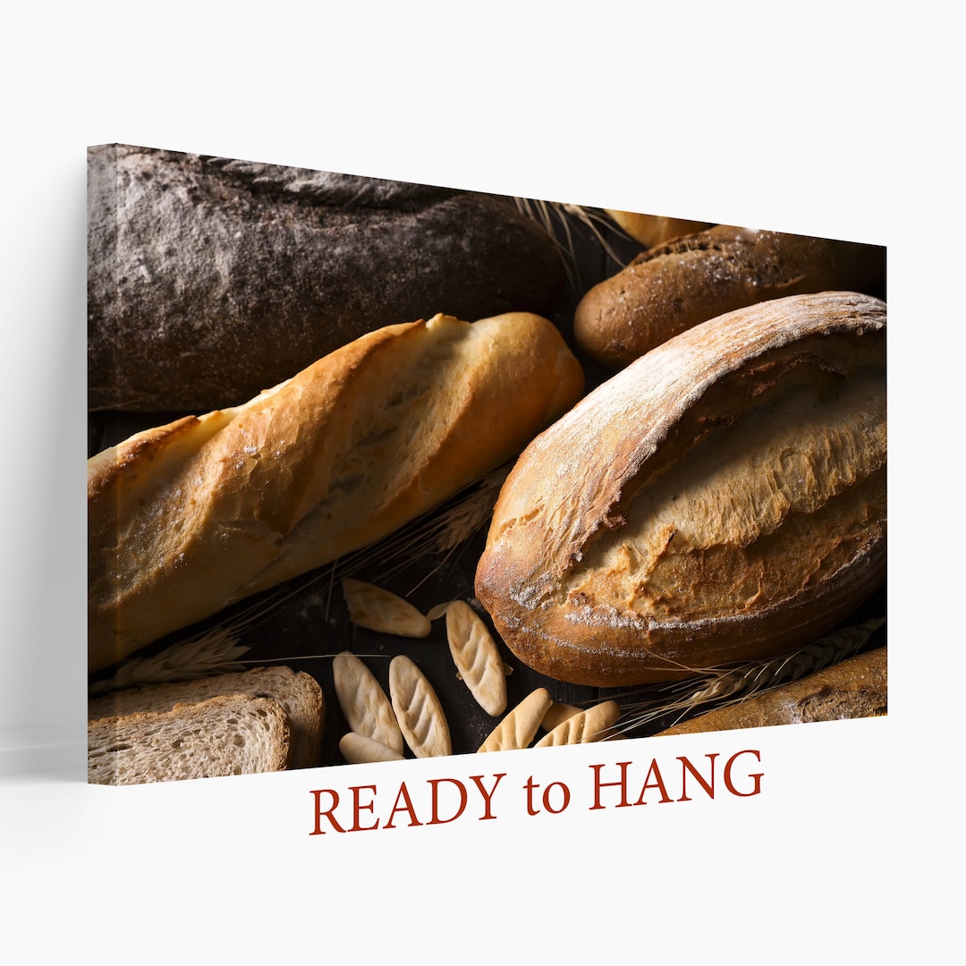 Baking Print Wall Art, Bread Canvas, Traditional Bread Wall Art, Bakery ...