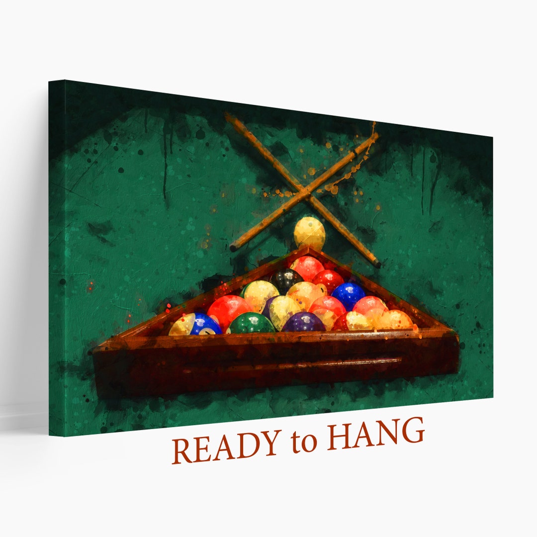 Billiards Abstract Canvas Art, Billiard Wall Art, Billiard Painting ...