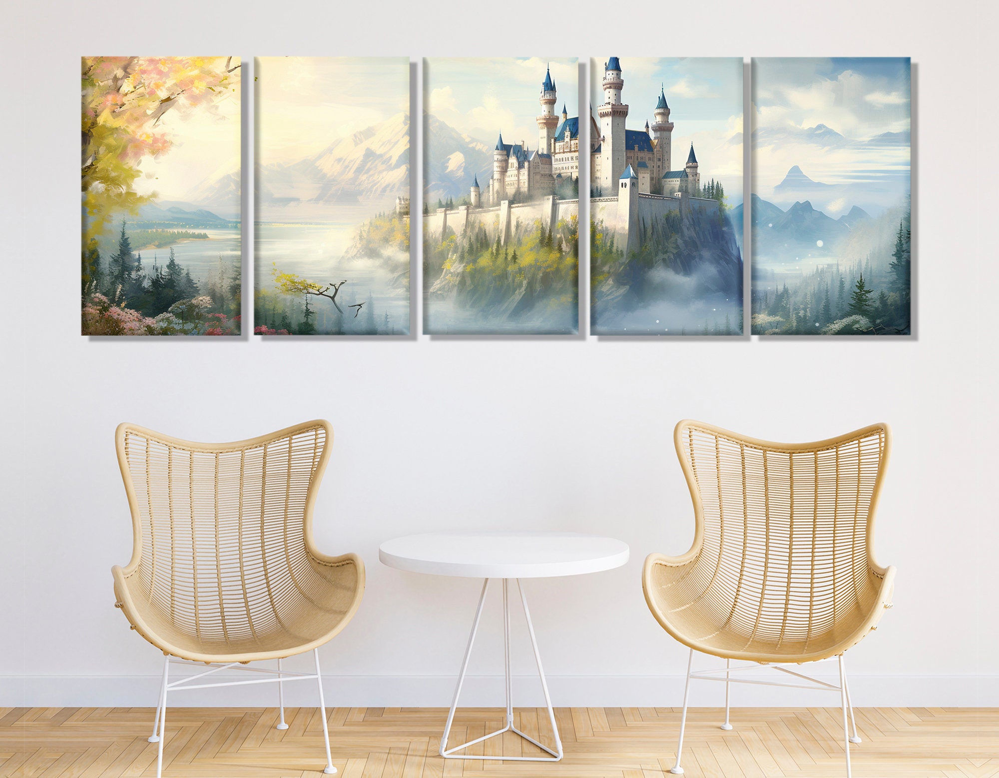 Large Neuschwanstein Castle Canvas Print, Vintage Neuschwanstein ...