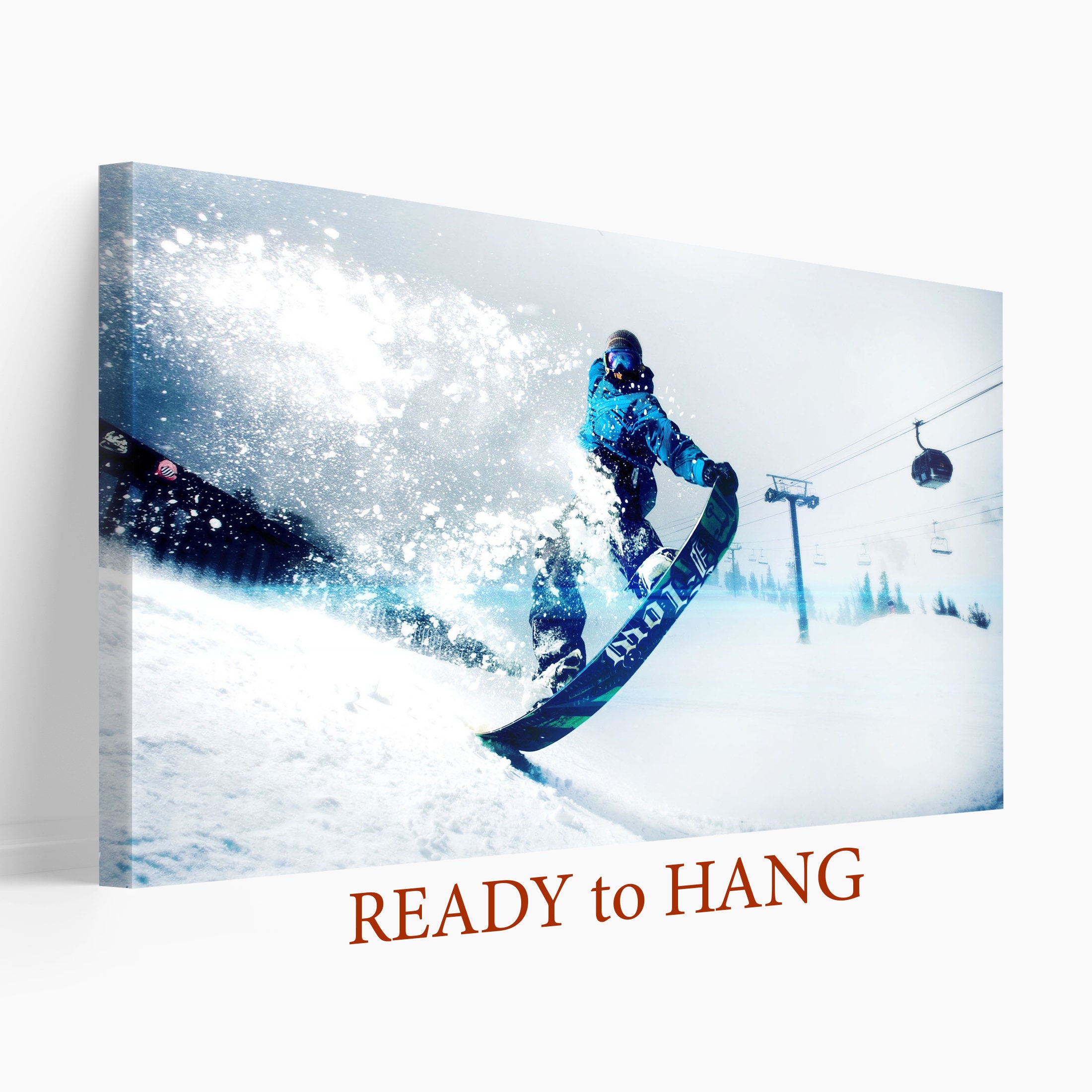 Snowboarding Wall Art Snowboard Canvas Print Snowboarder - Etsy UK