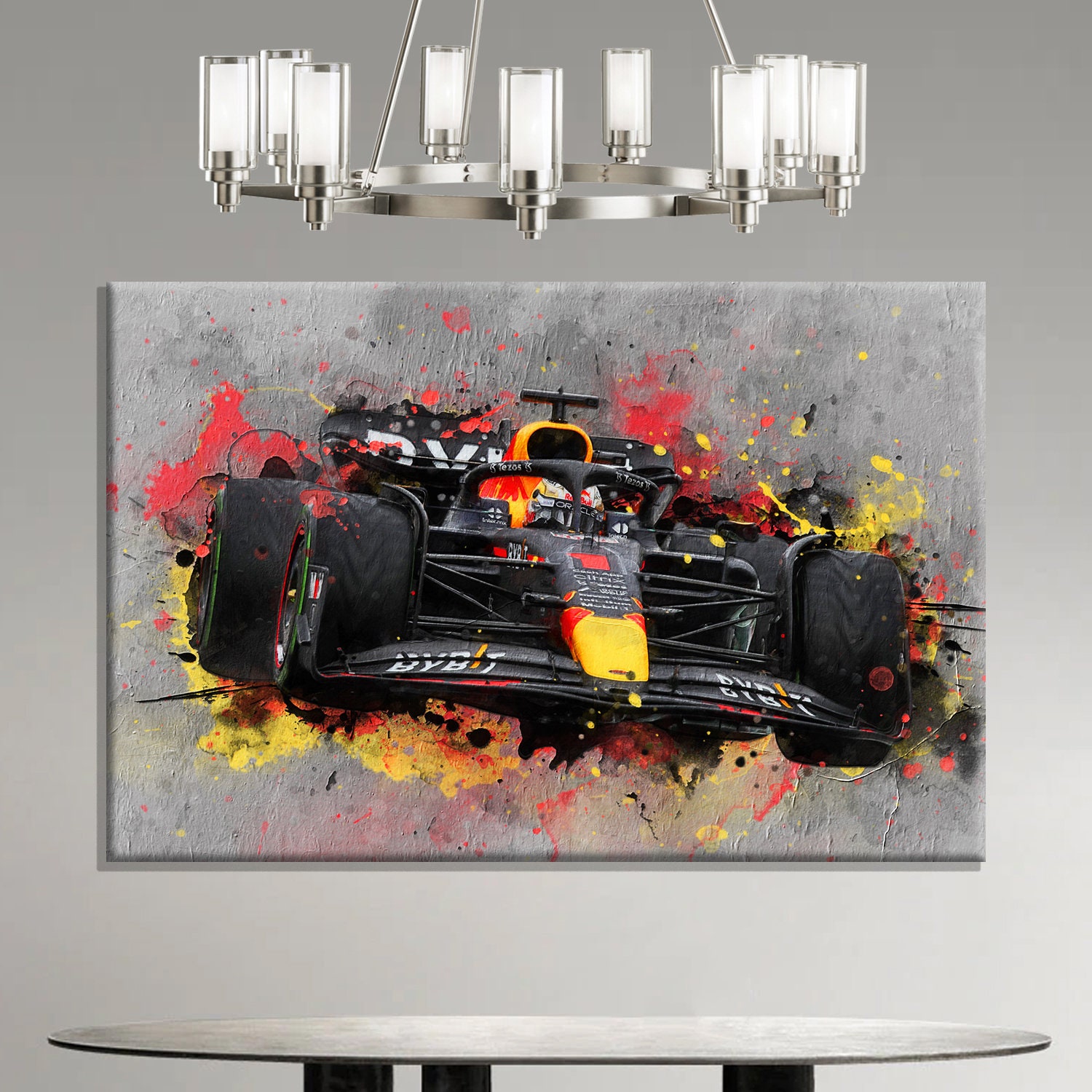 Max Verstappen Abstract Canvas Print, Formula One Abstract Wall Art ...