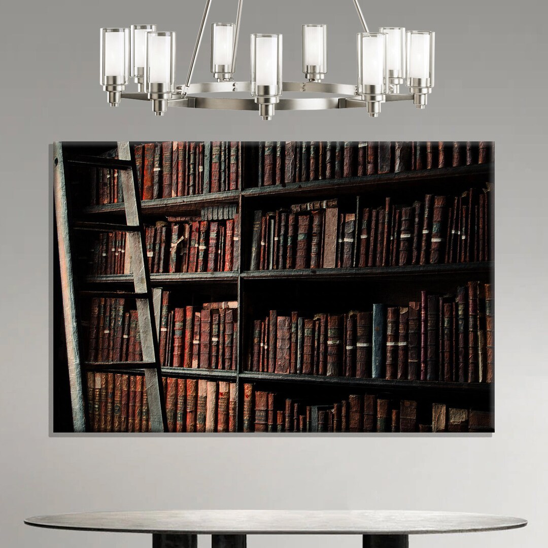 Library Canvas Print, Library Shelves, Library Wall Art - Etsy