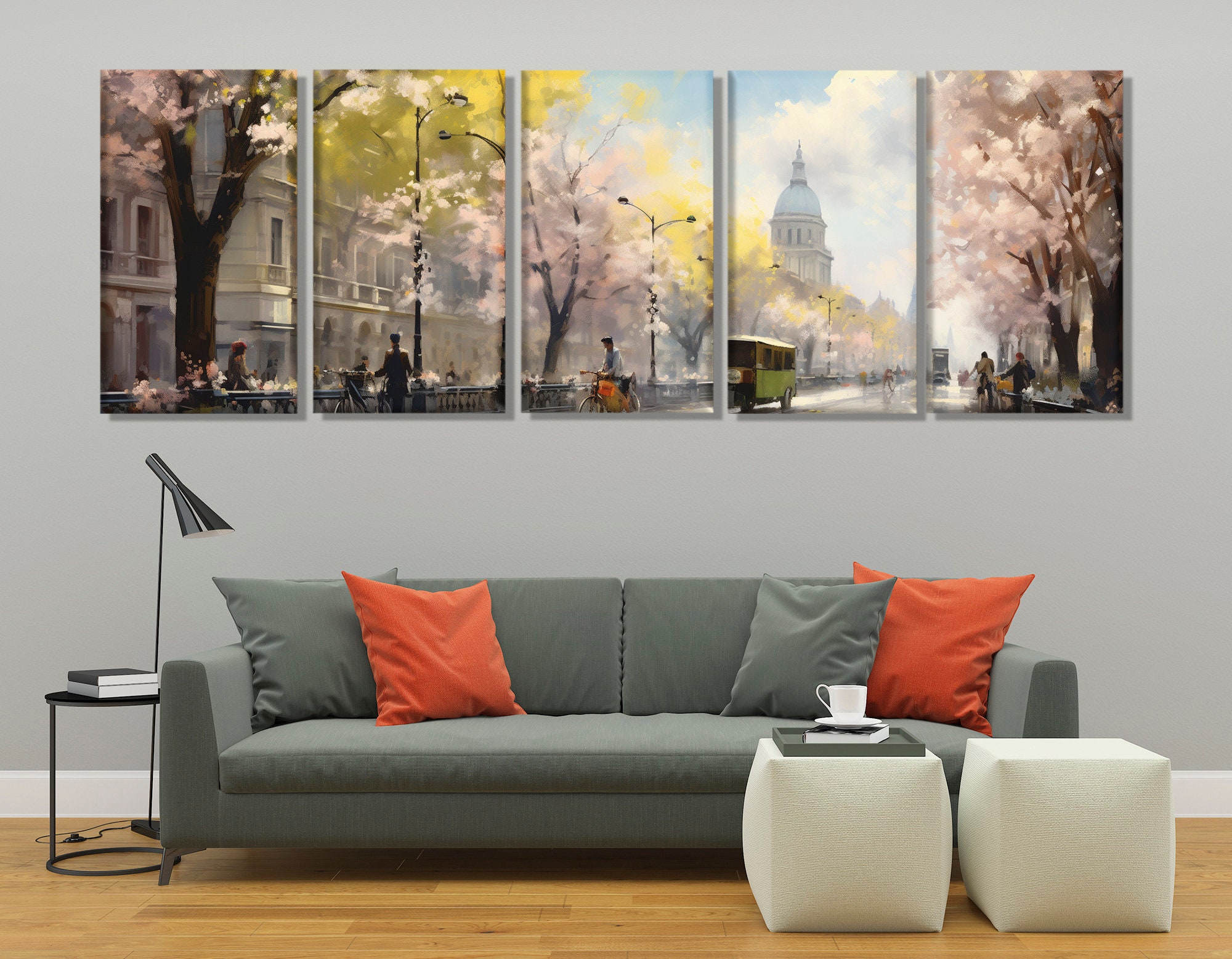 Spring Belgrade Downtown Canvas Print, Vintage Belgrade Painting, Retro ...