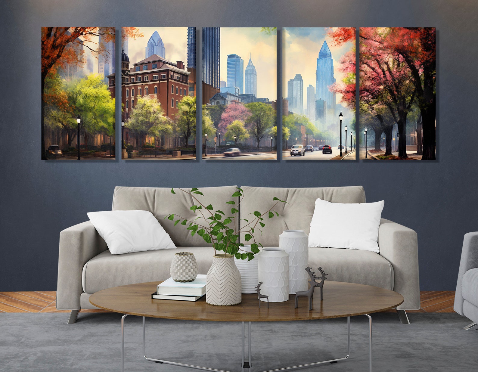 Impressive Atlanta Painting, Large Atlanta Wall Art, Vintage Atlanta ...