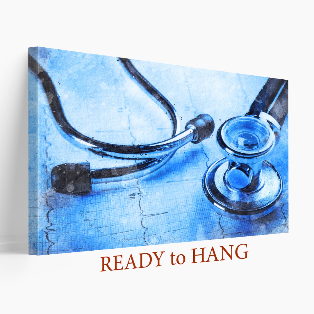 Abstract Medical Art , Stethoscope Canvas Print, Therapist Wall Art ...
