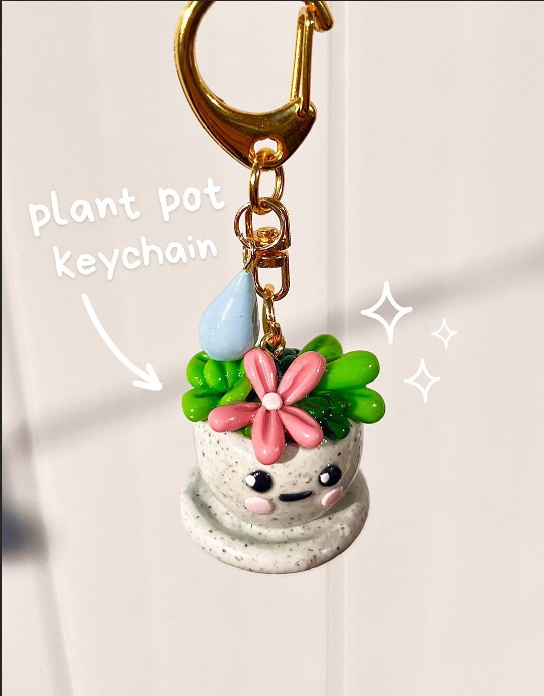 Plant Pot Keychain Polymer Clay Plant Keychain - Etsy