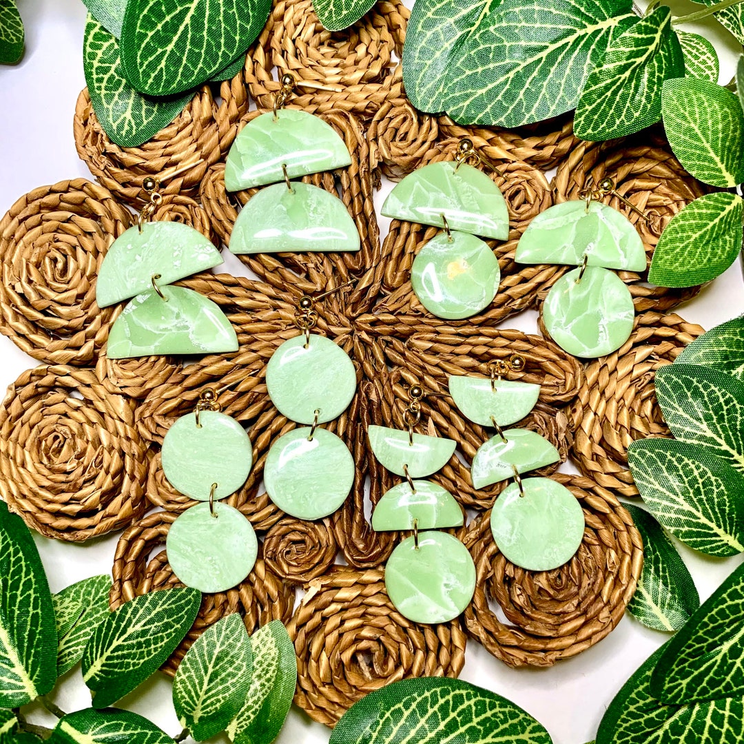Polished Jade Collection | Polymer Clay Earrings - Etsy