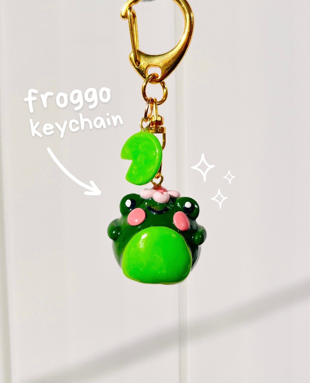 Froggo Keychain Polymer Clay Frog Keychain - Etsy