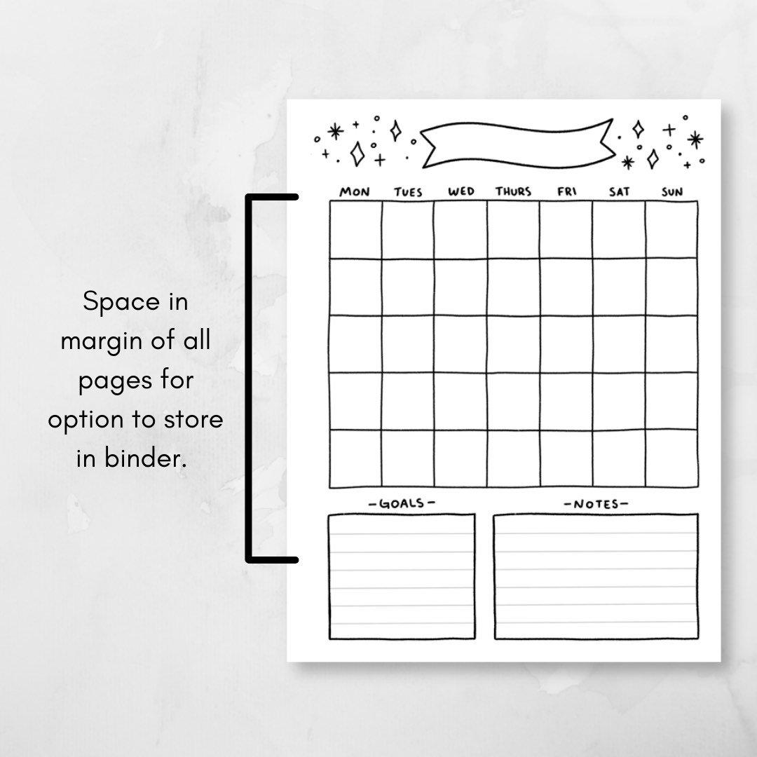 Hand Drawn Printable Planner | Digital Download - Etsy
