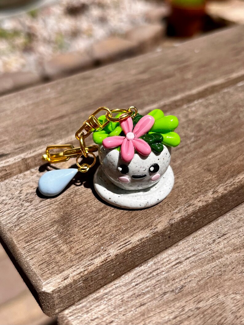 Plant Pot Keychain Polymer Clay Plant Keychain - Etsy