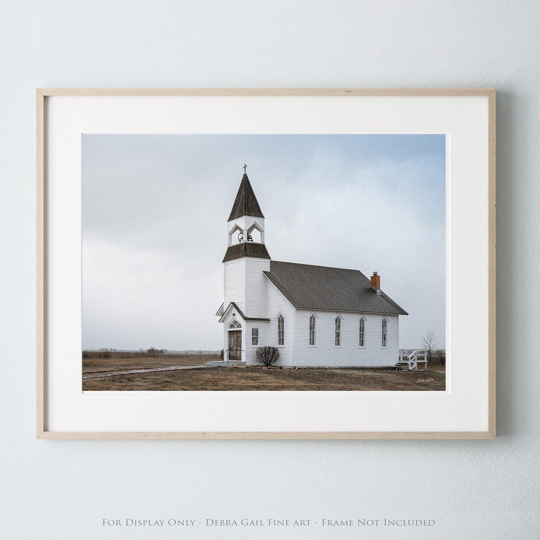 Old Church Canvas Print by Debra Gail, Christian Wall Art Decor, Kansas ...