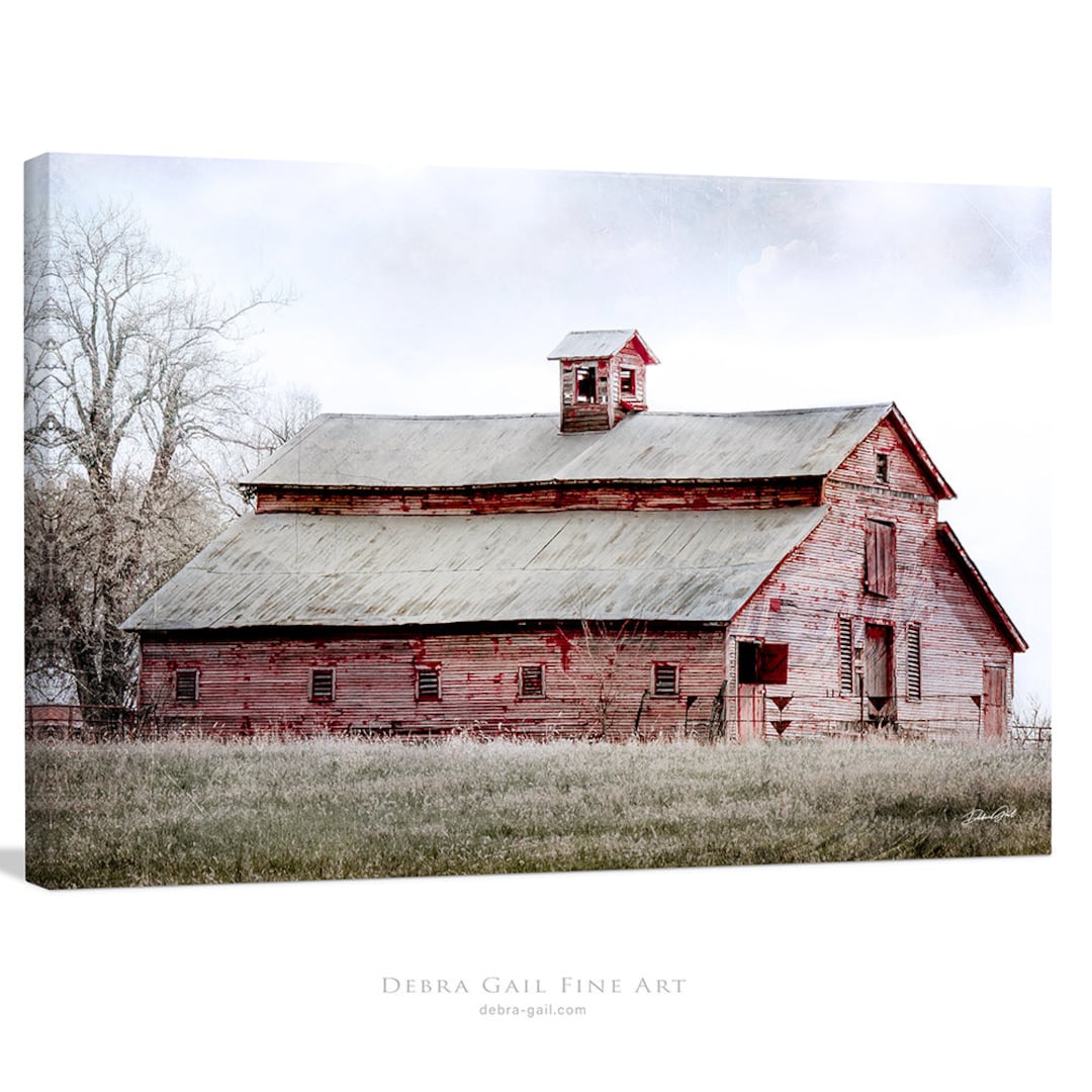 Rustic Red Barn Wall Art | Vintage Farmhouse Decor | Rural Photography ...