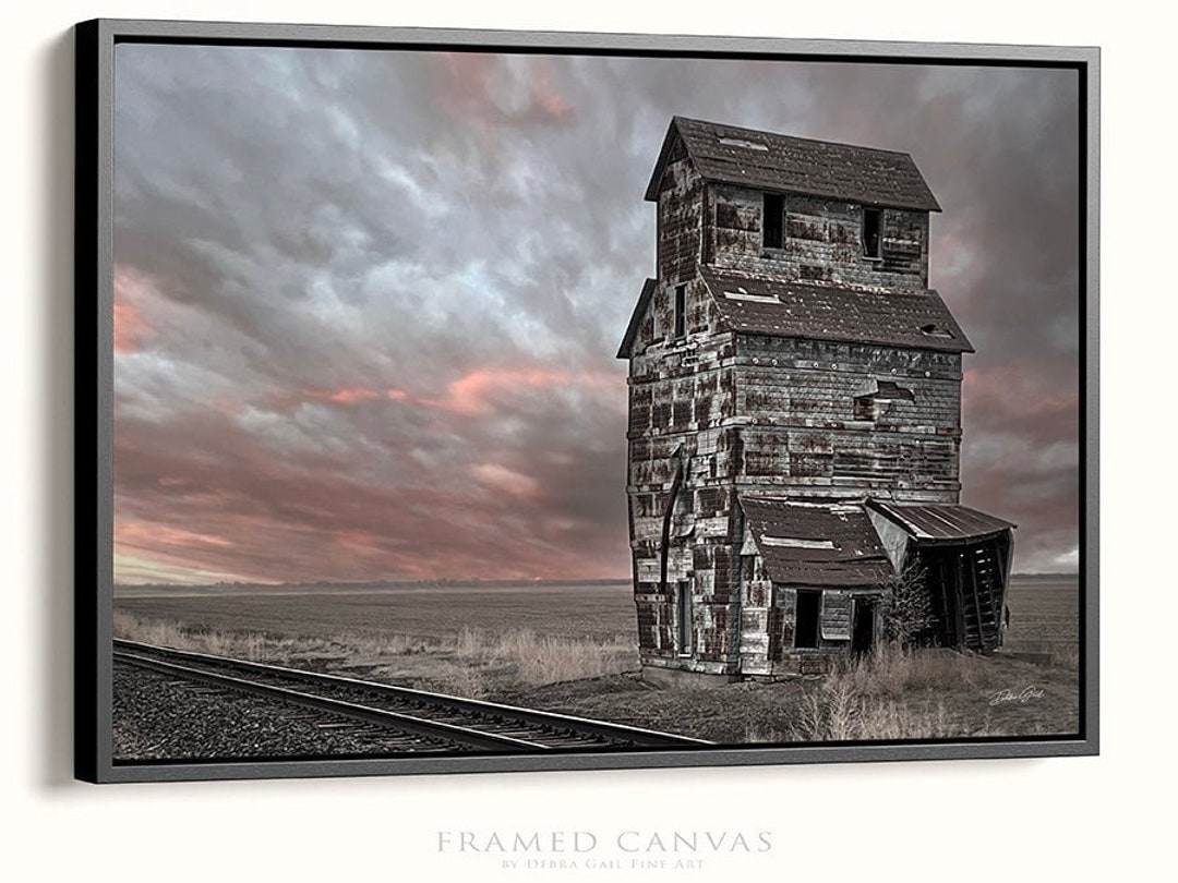 Rustic Grain Elevator at Sunset - Fine Art Photography Print or Canvas ...