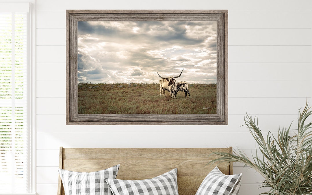 Texas Longhorn Wall Art - Longhorn Cow Canvas Print - Western Style ...