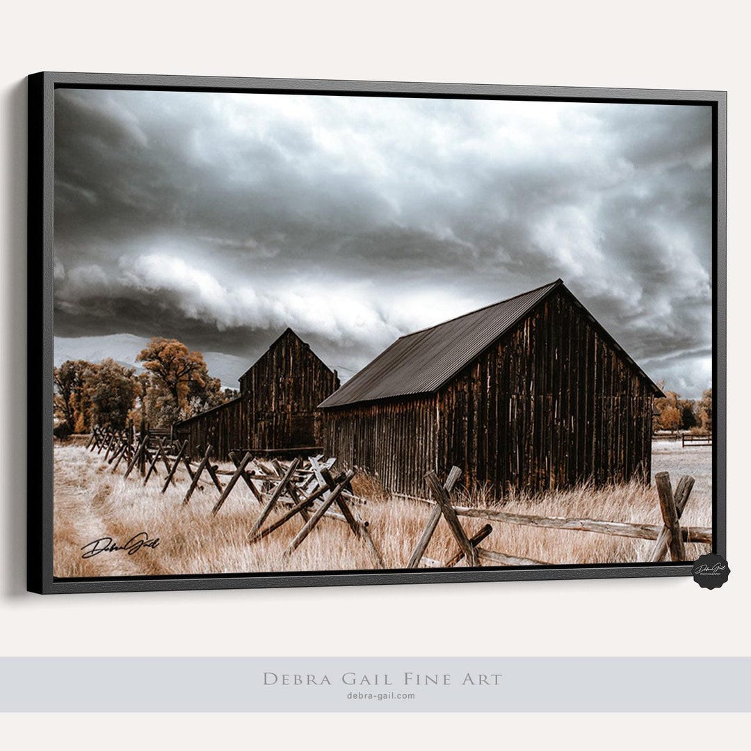 Rustic Western Barn Landscape Photography Print or Canvas for Wall Art ...