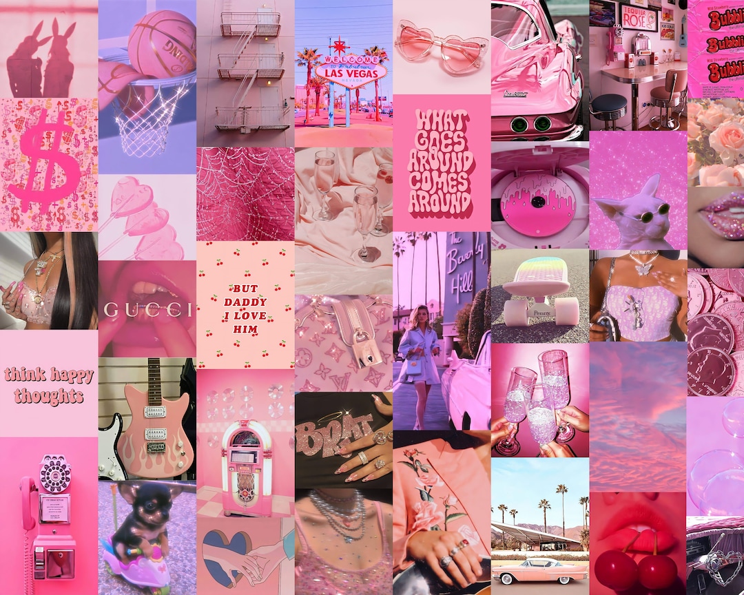 PINK GIRLY Wall Collage Set (50 IMAGES) - Etsy