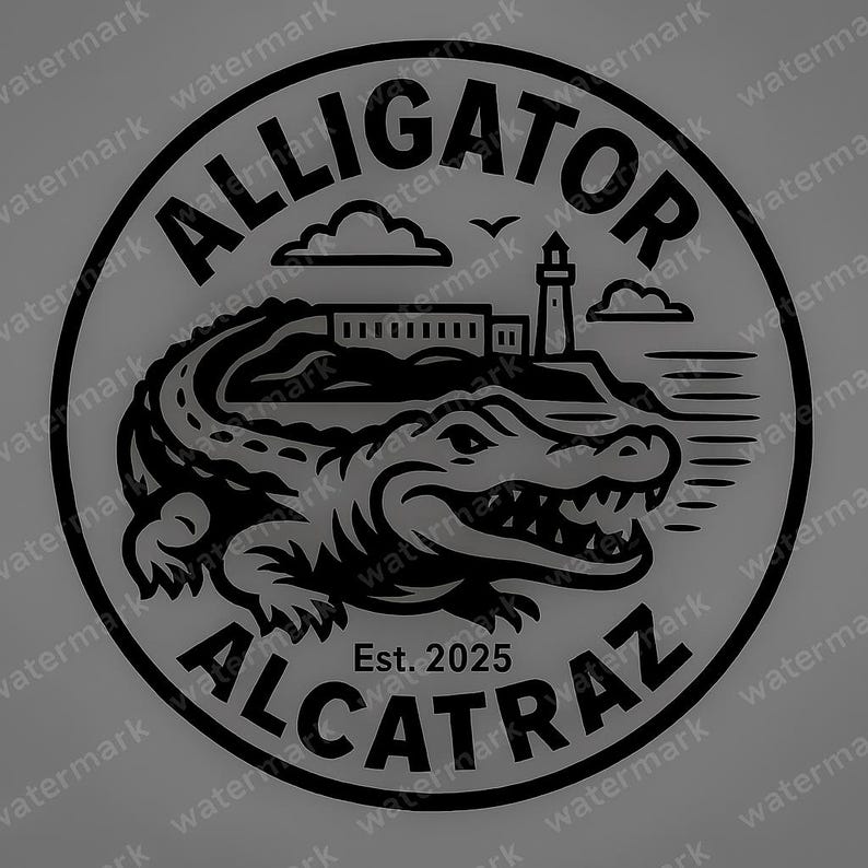 Alligator Alcatraz PNG File – Laser Engraving Design (digital Download ...