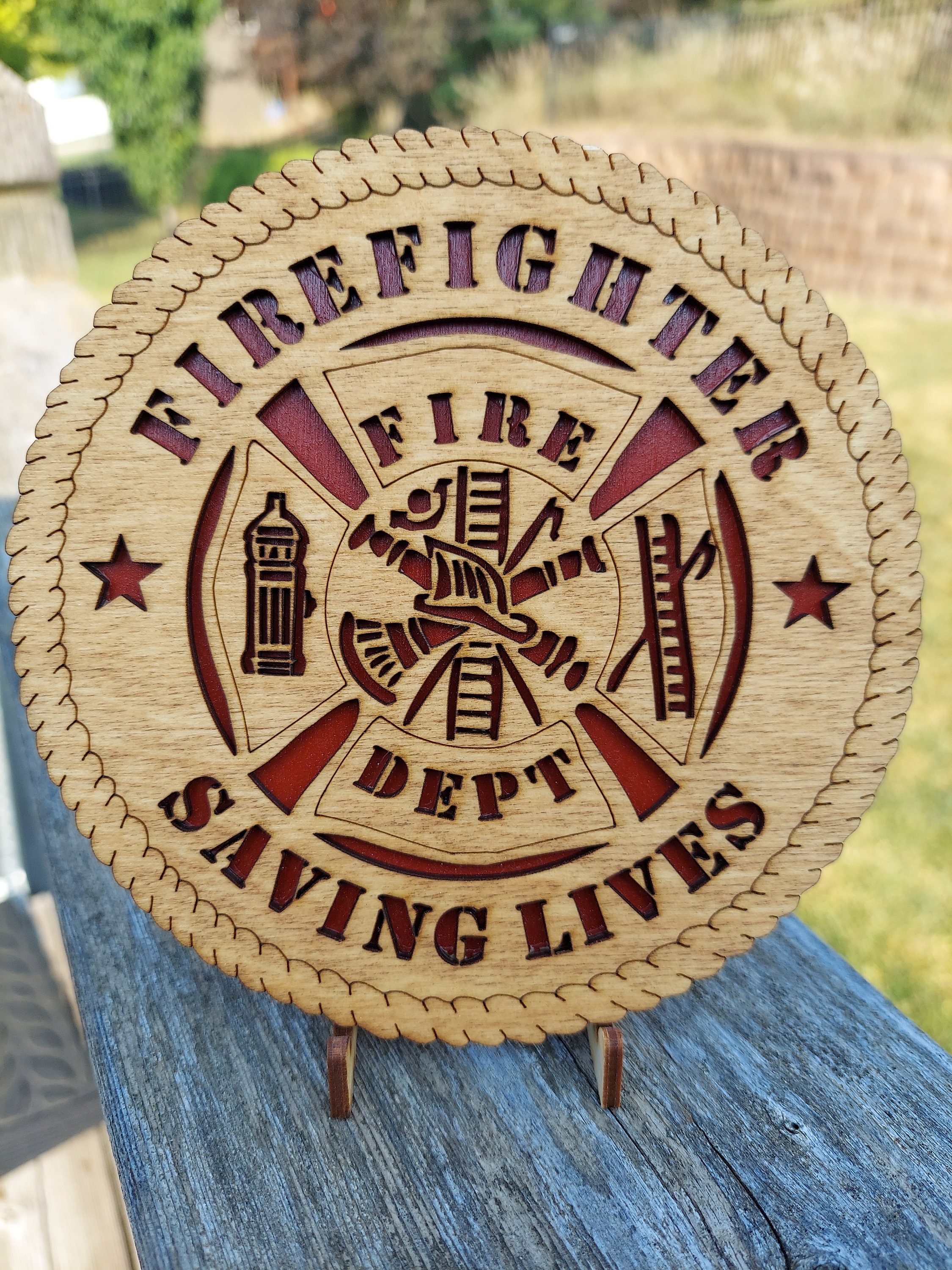 Firefighter Laser Engraved Tabletop/wall Tribute First - Etsy