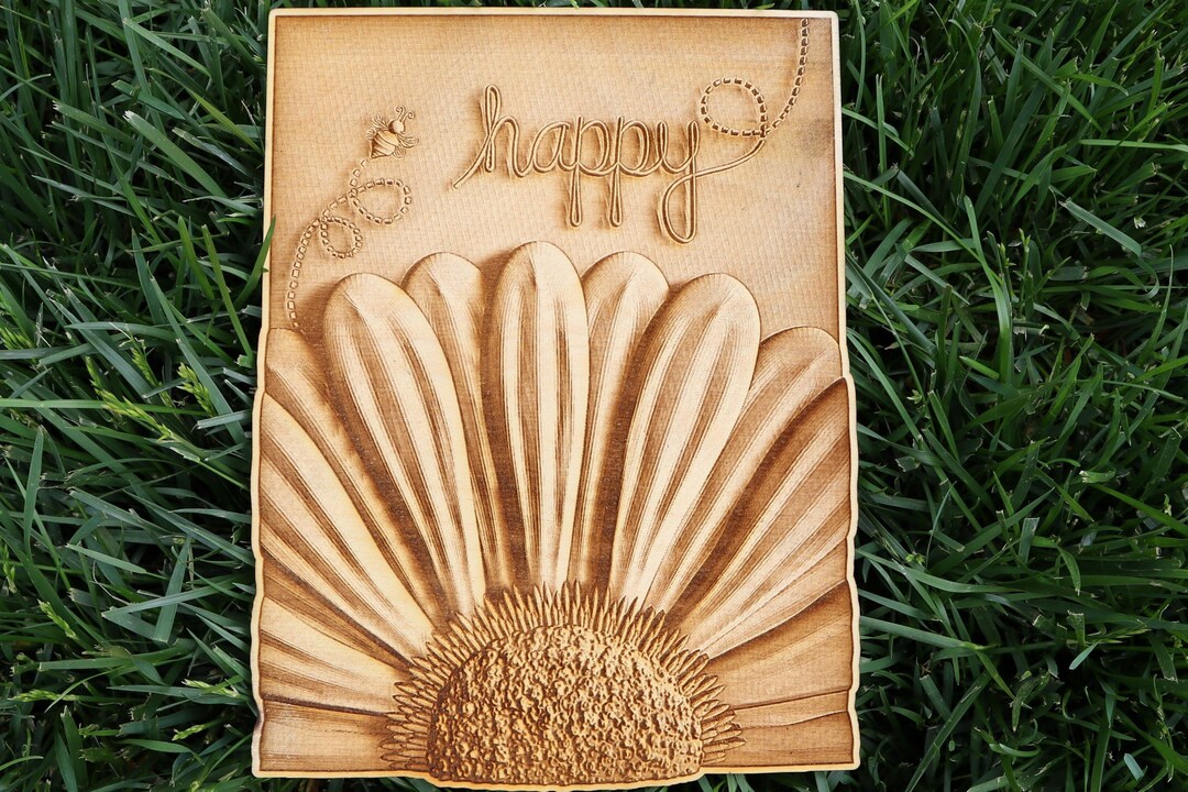 Bee Happy - Laser Engraved Wall Decor / Wall Art - Etsy