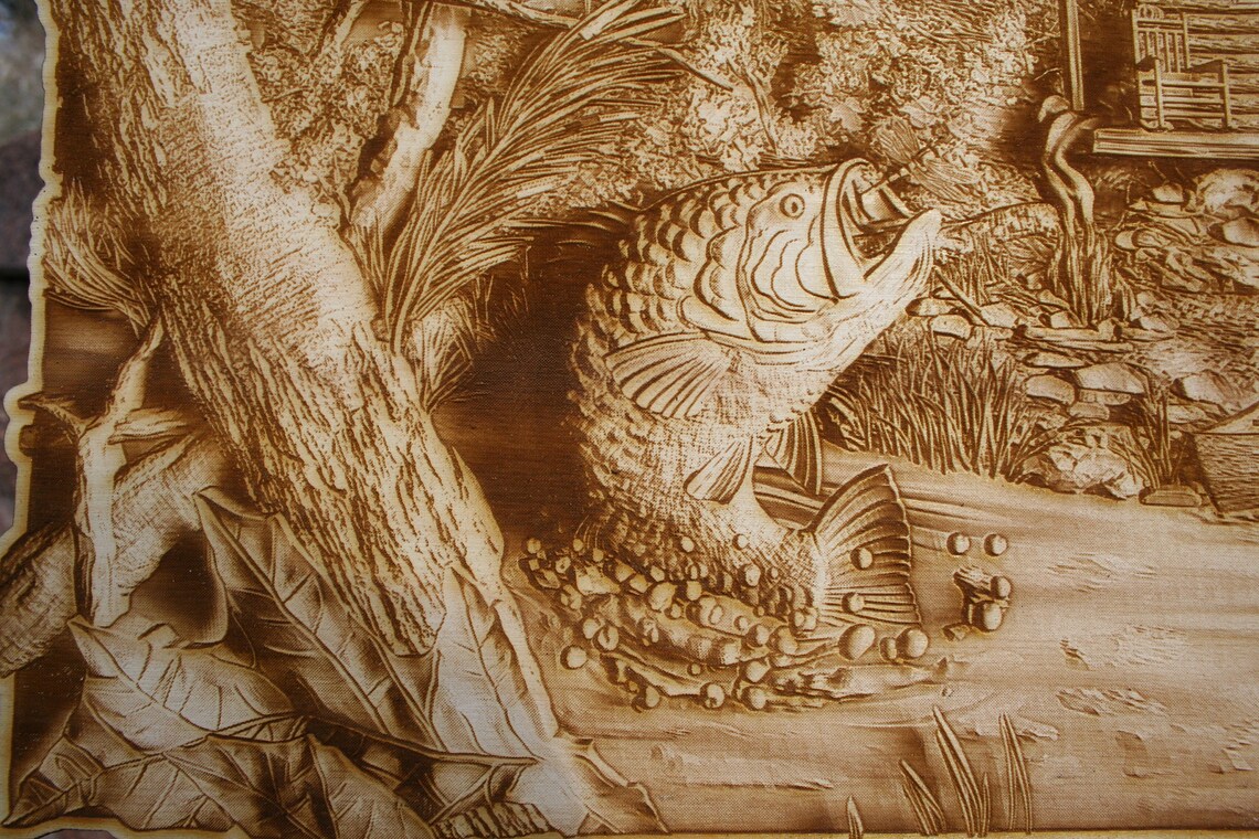 Fishing Cabin in the Swamp Laser Engraved Wall Decor - Etsy