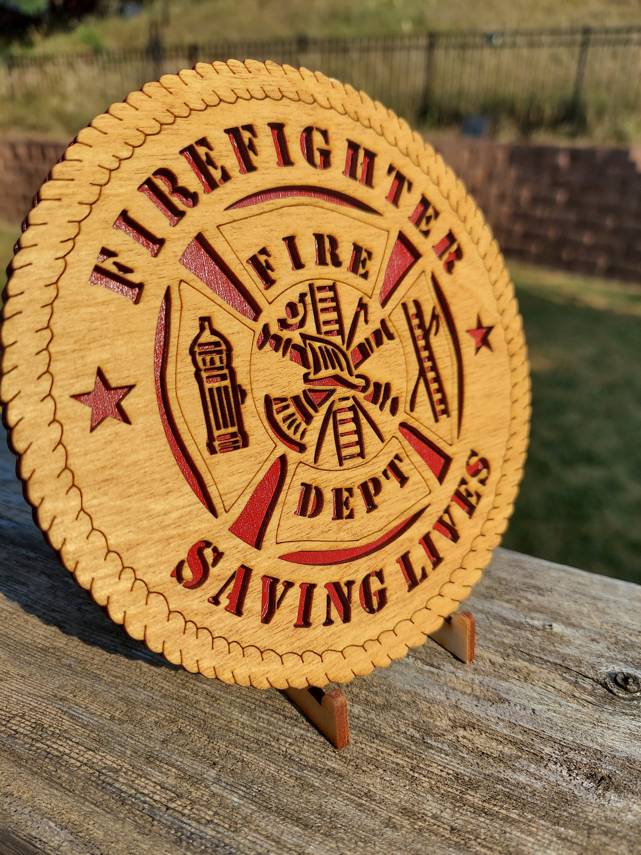 Firefighter Laser Engraved Tabletop/wall Tribute First - Etsy