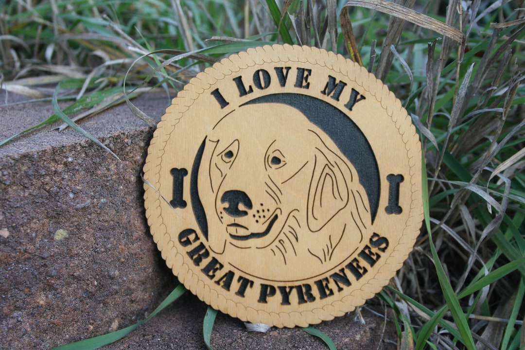 Great Pyrenees Wall Art / Desktop Tribute Plaque / Personalizable Dog ...