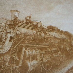 Big Steam Locomotive Wall Art, Train Gift, Railroad Decor, Train Home ...