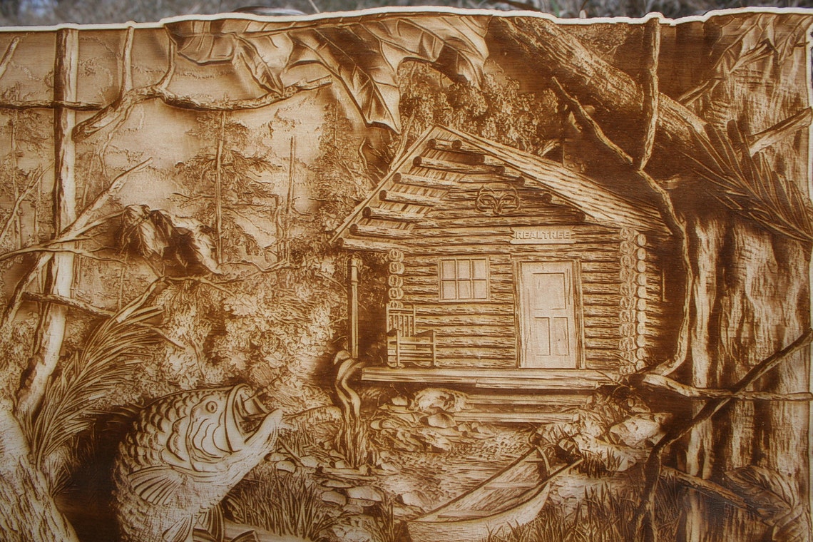 Fishing Cabin in the Swamp Laser Engraved Wall Decor - Etsy