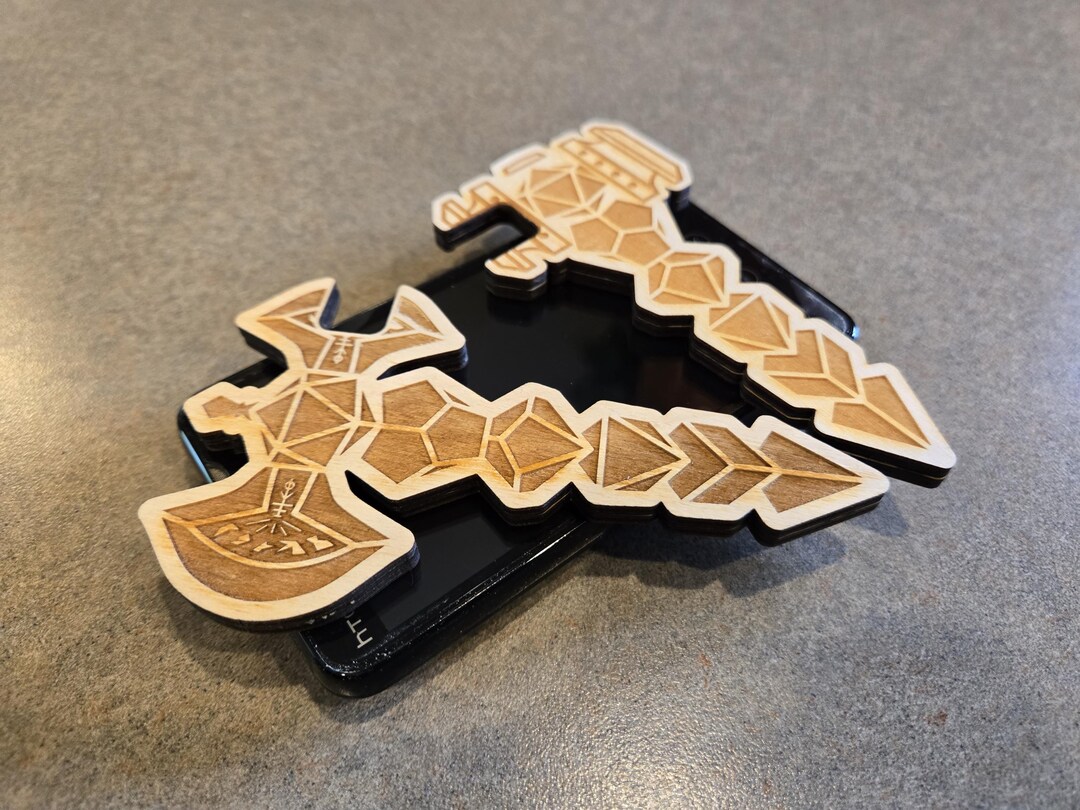 Laser Cut Dice Axe & Dice Hammer Phone Stand, D20, Fantasy Role Playing ...