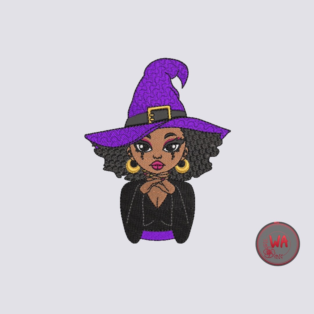 Halloween Witch Embroidery Design Woman Witch Machine - Etsy