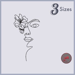 Line Art Embroidery Design, Floral Line Art Machine Embroidery Files ...