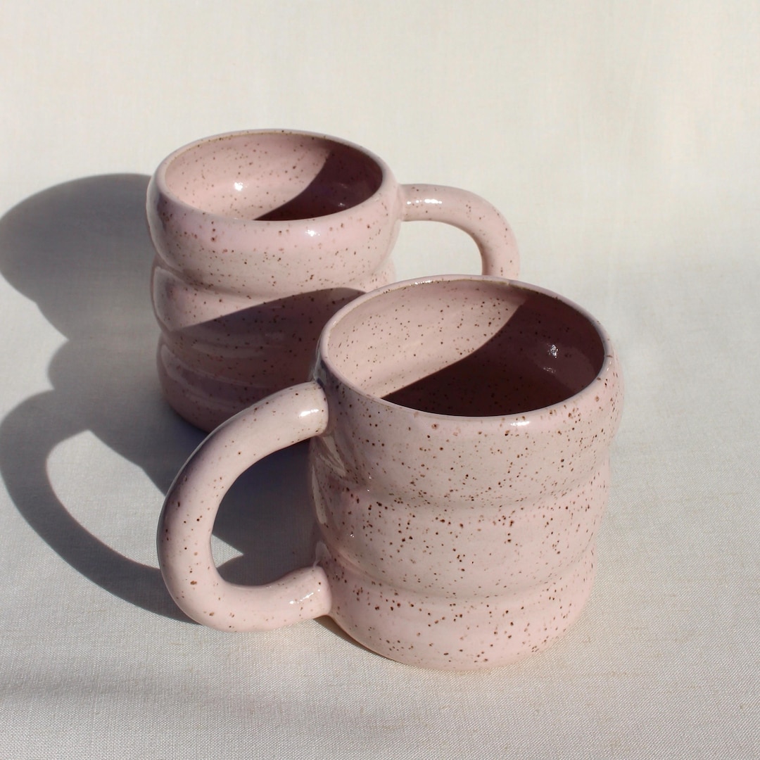 Ceramic Pink Bubble Mug 16 OZ - Etsy