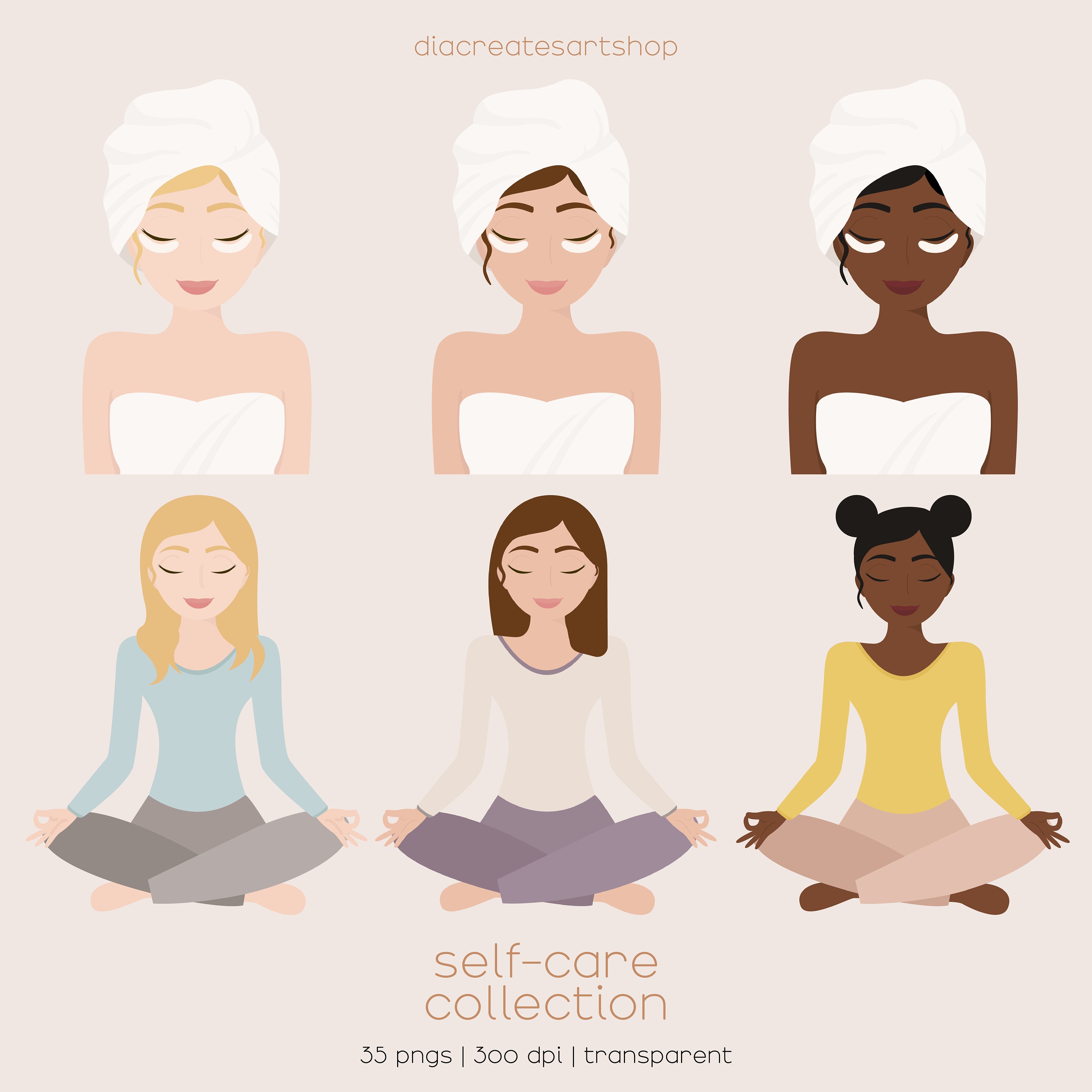 Self-care Clip Art PNG Pack 35 Individual Pngs | Etsy