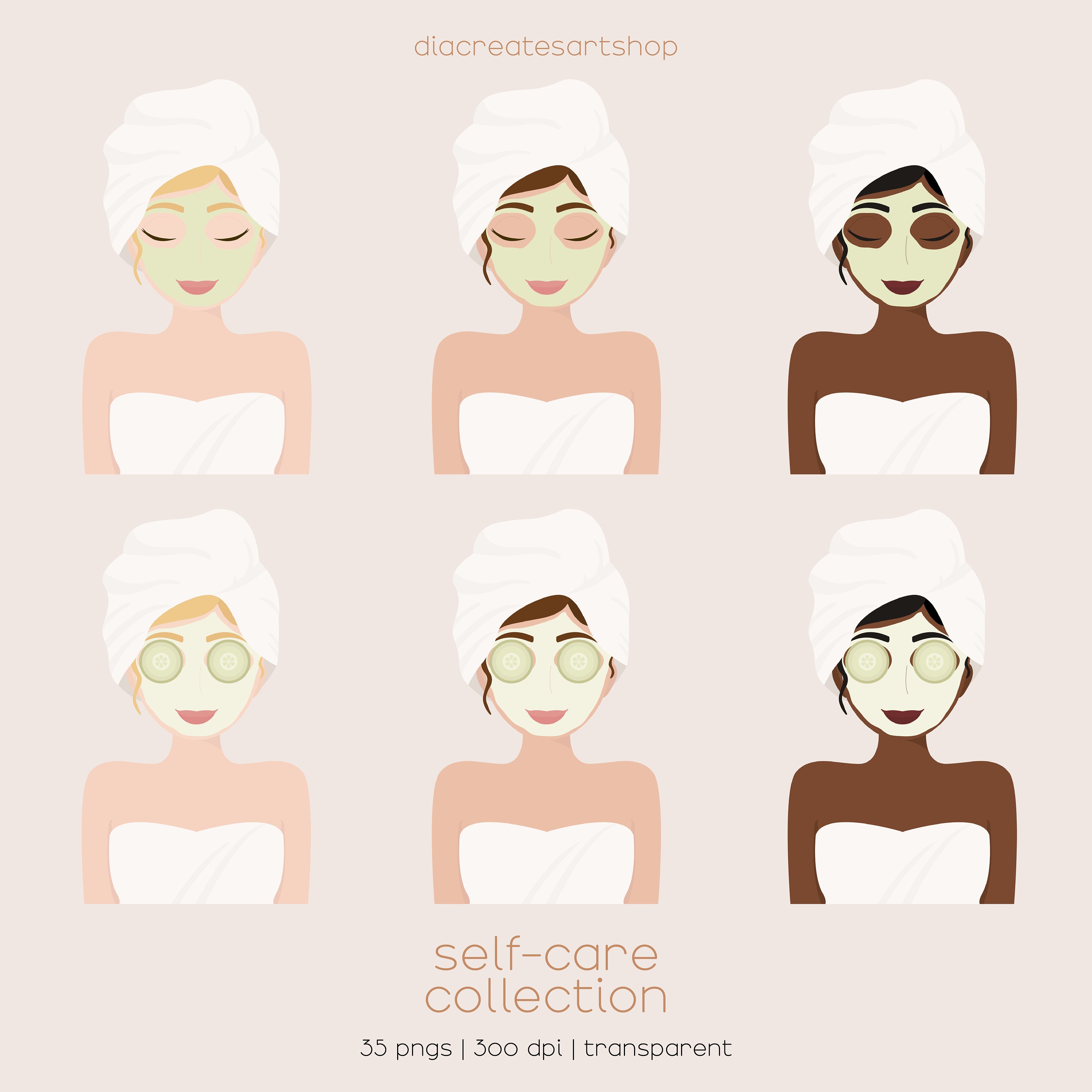 Self-care Clip Art PNG Pack 35 Individual Pngs | Etsy