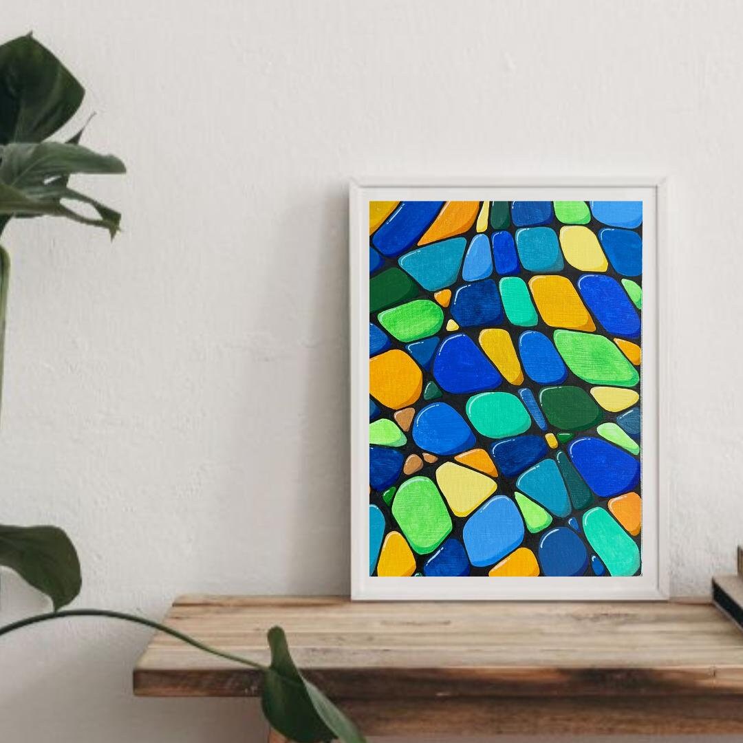 3D Abstract Painting Cubes and Blocks Painting Colorful 3d Design Wall ...