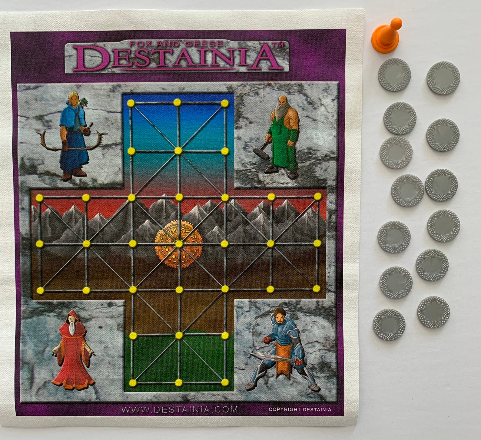 Fox & Geese 2 Person Board Game; Strategy Game, Canvas Board - Etsy