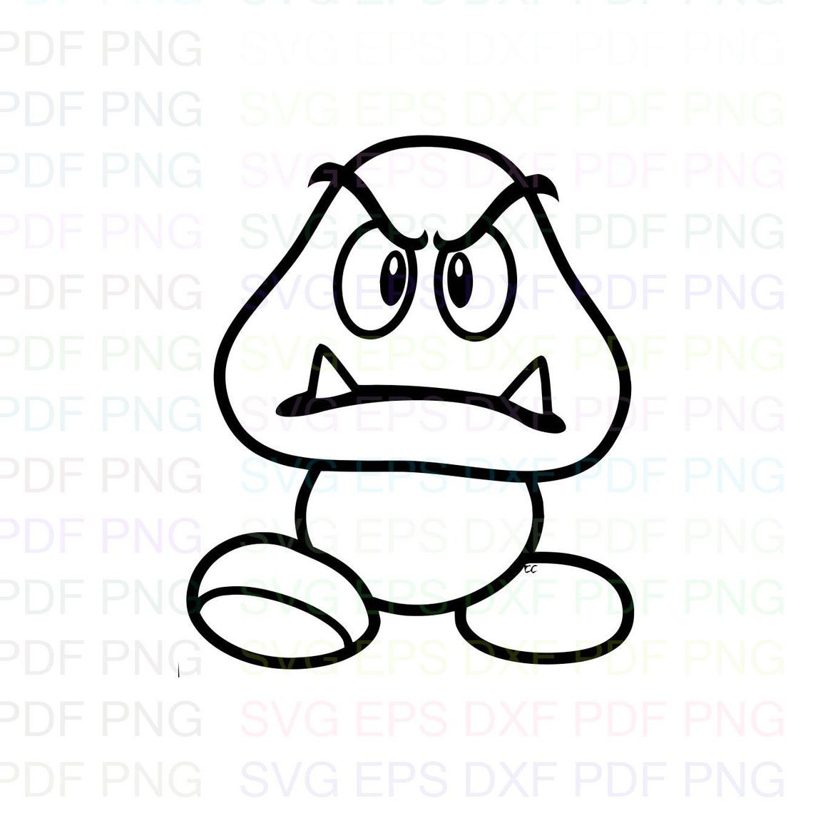 Goomba Super Mario Outline Svg Dxf Eps Pdf Png Cricut - Etsy México